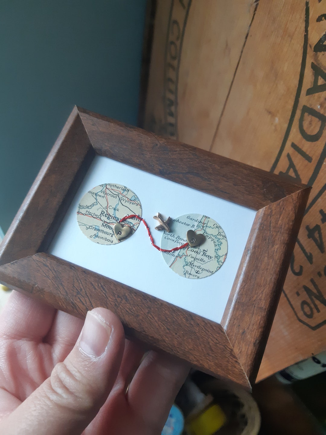 Long Distance Gift, Two Maps in One, Custom Map Gift, Maps in Frame ...