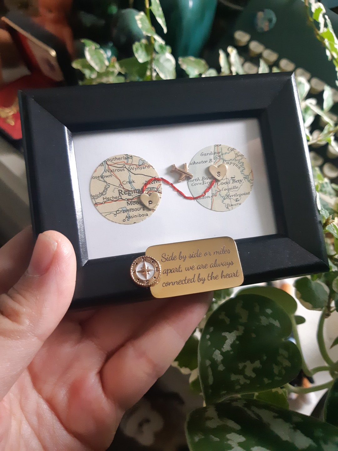 Long Distance Gift, Two Maps in One, Custom Map Gift, Maps in Frame ...