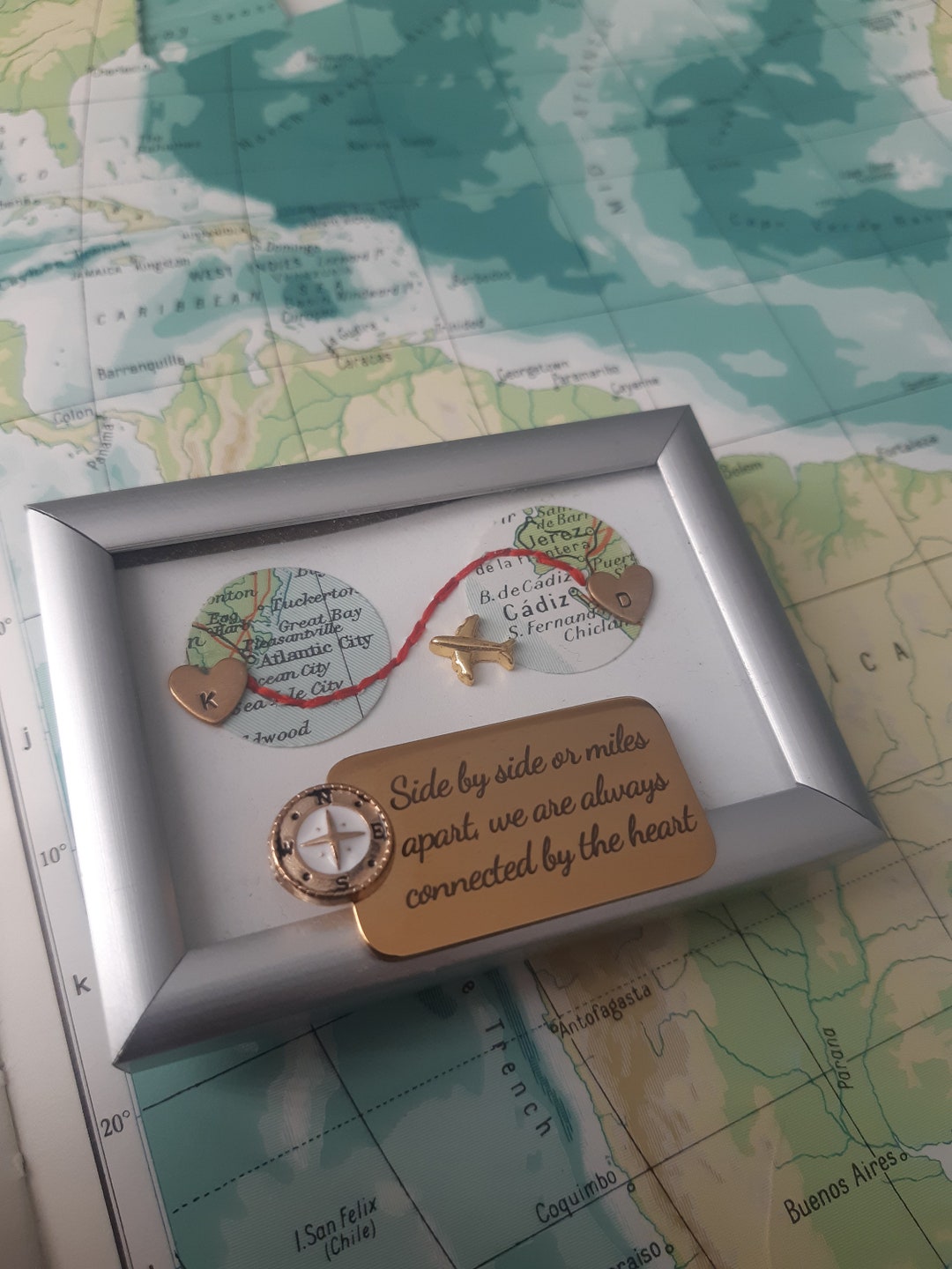 Custom Map Frame: Long Distance Relationship Gift - Etsy