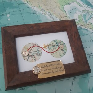 Long Distance Gift, Two Maps in One, Custom Map Gift, Maps in Frame ...