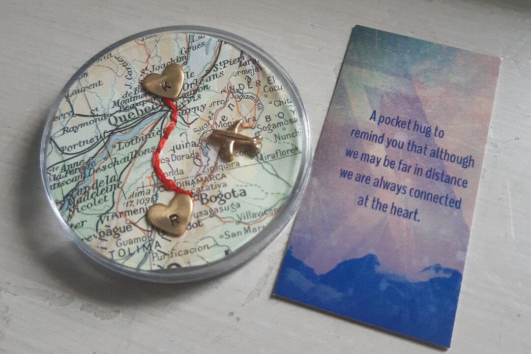 Pocket Hug, Long Distance Gift, Two Maps in One, Custom Map Gift, Maps ...
