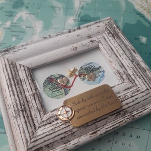 Long Distance Gift, Two Maps in One, Custom Map Gift, Maps in Frame ...