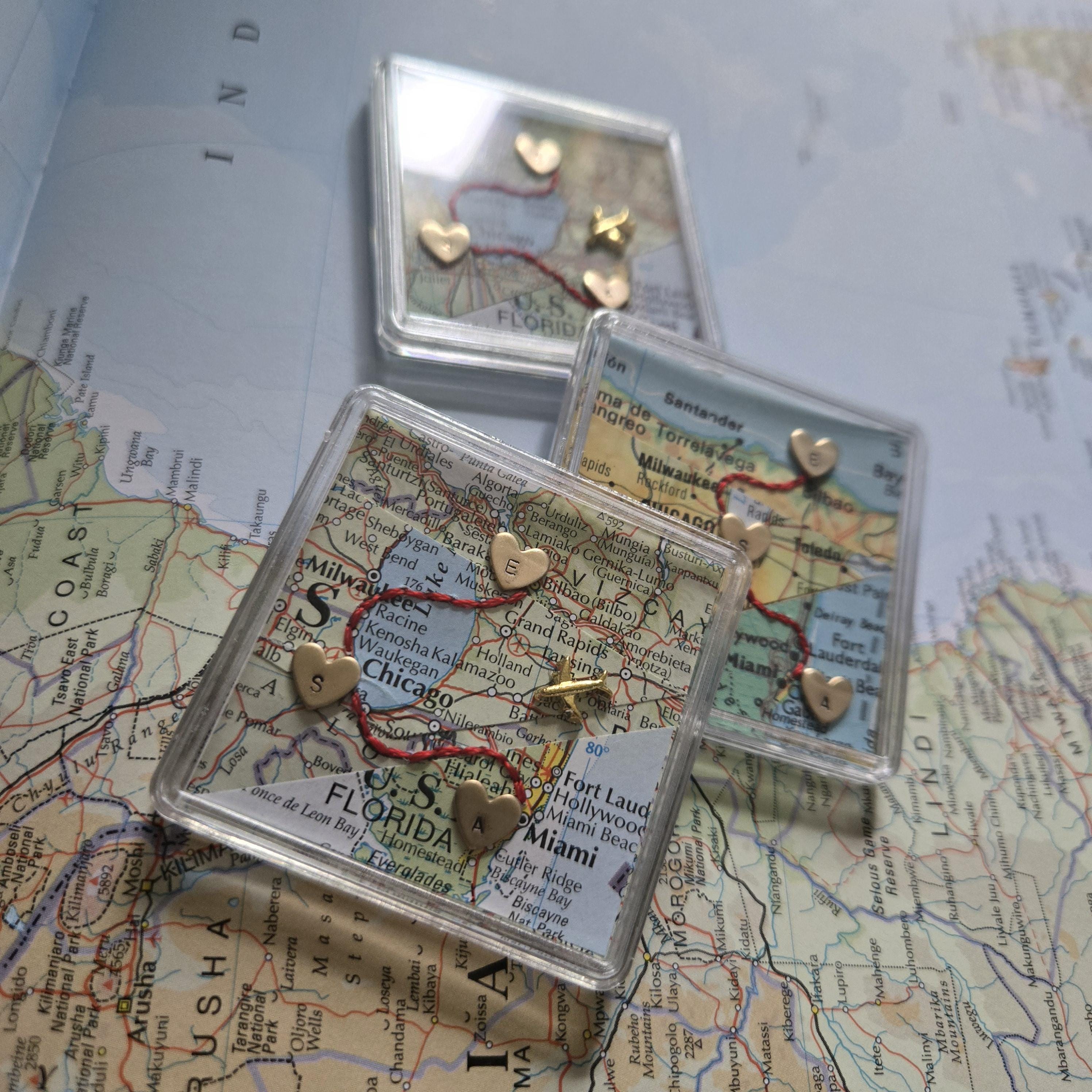 Pocket Hug: Three Custom Map Locations - Long Distance Gift - Etsy Canada