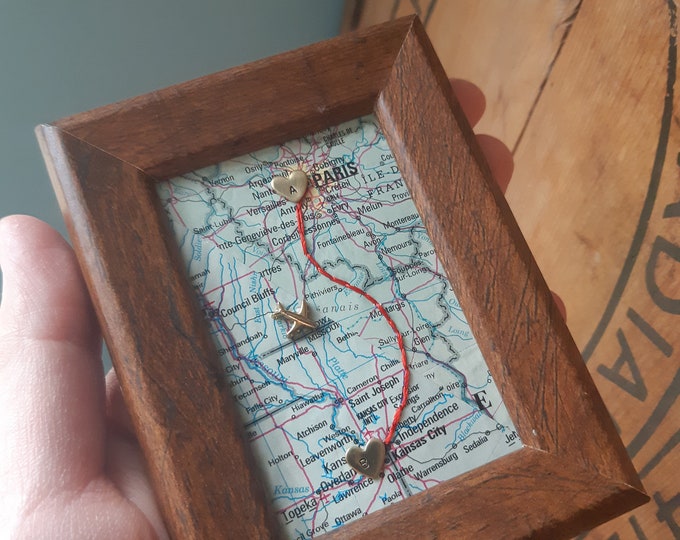 Long Distance Gift, Two Maps in One, Custom Map Gift, Maps in Frame ...