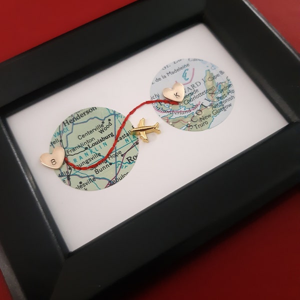Long Distance Map With Frame - Etsy