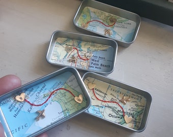 Long Distance Gift, Two Maps in One, Custom Map Gift, Maps in Frame ...