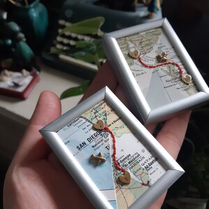 Custom Map Frames: Long Distance Relationship Gift, Red String of Fate ...