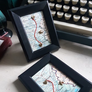 Long Distance Gift, Two Maps in One, Custom Map Gift, Maps in Frame ...