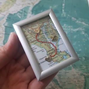 Long Distance Map Frame, String of Fate Gift (2x2.7") - Etsy
