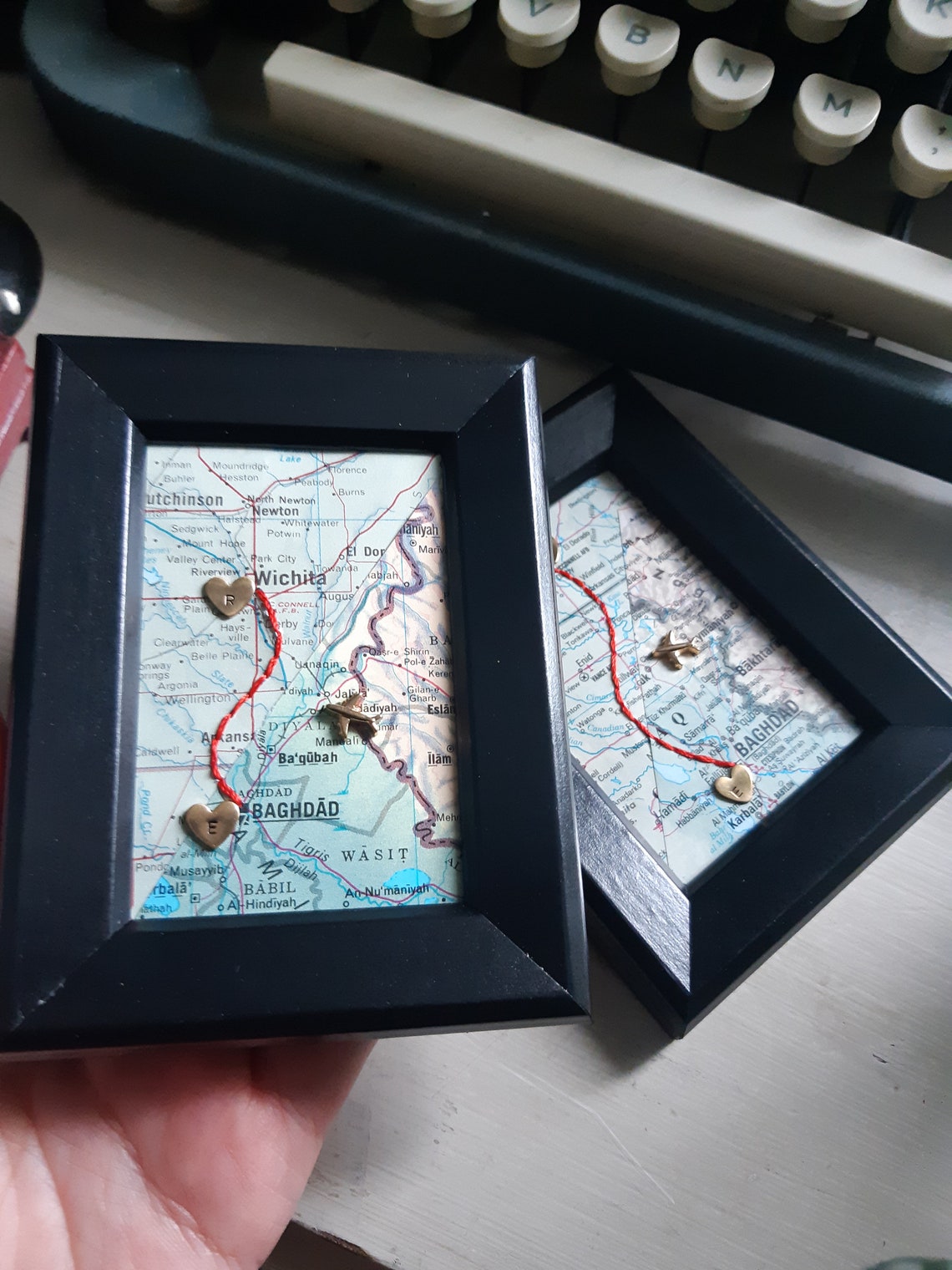 Long Distance Gift Two Maps in One Custom Map Gift Maps in - Etsy