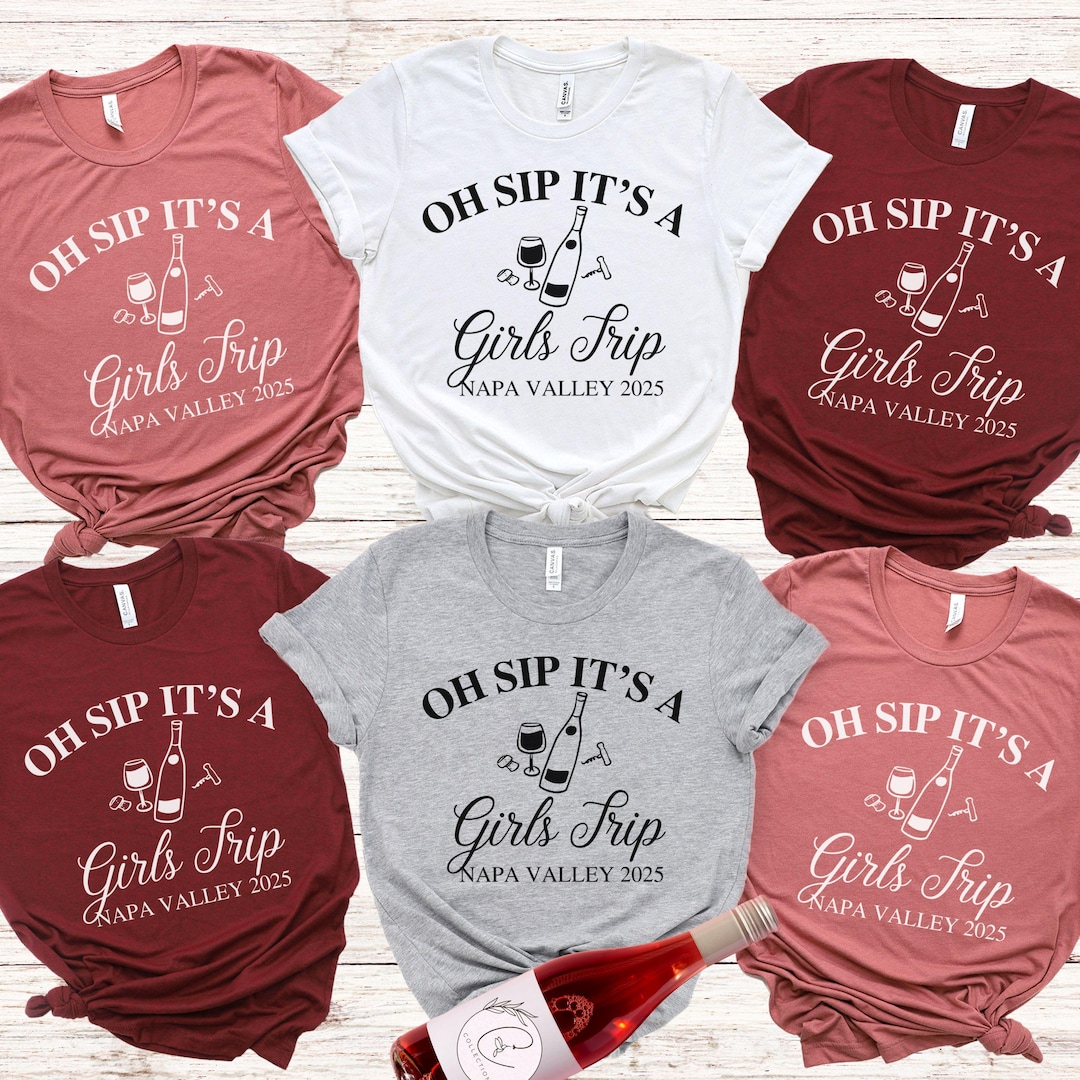 Winery Girls Trip Shirts, Personalized Wine Tasting Tshirts, Girls ...