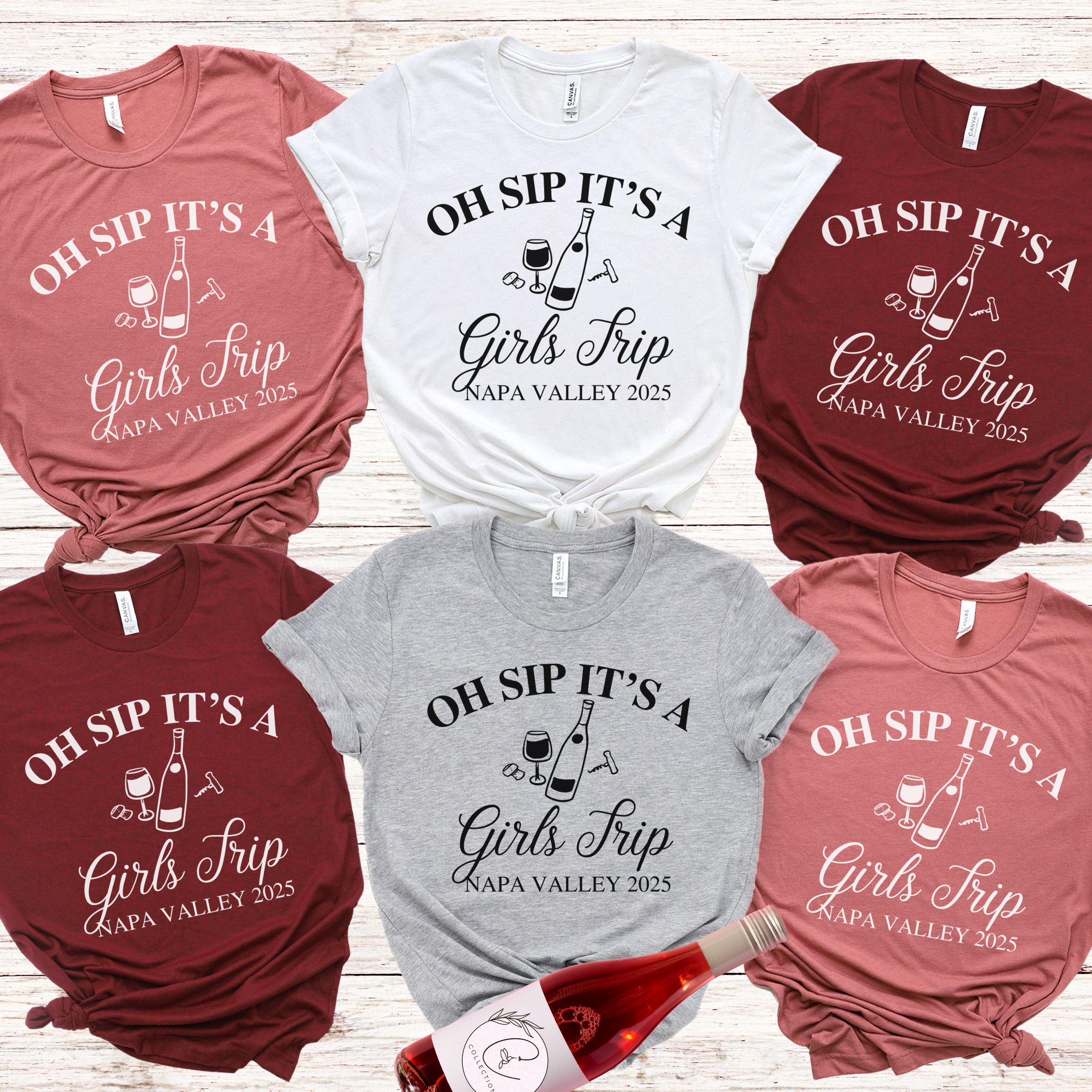 Winery Girls Trip Shirts, Personalized Wine Tasting Tshirts, Girls ...