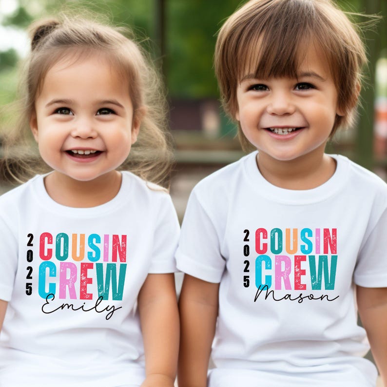 Cousin Crew Personalized T-shirts, Front and Back Custom Cousin Crew Shirts, Matching Family ...
