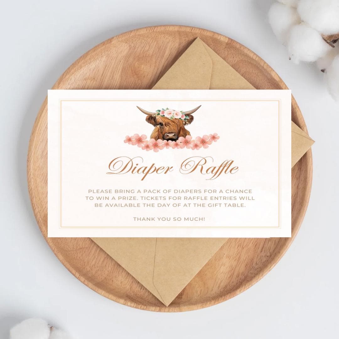 Highland Cow Diaper Raffle Digital File - Etsy