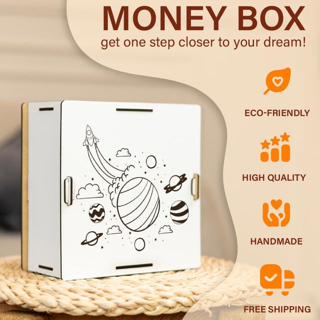 MONEY BOX - Custom Family Savings Box - Household Money Container ...
