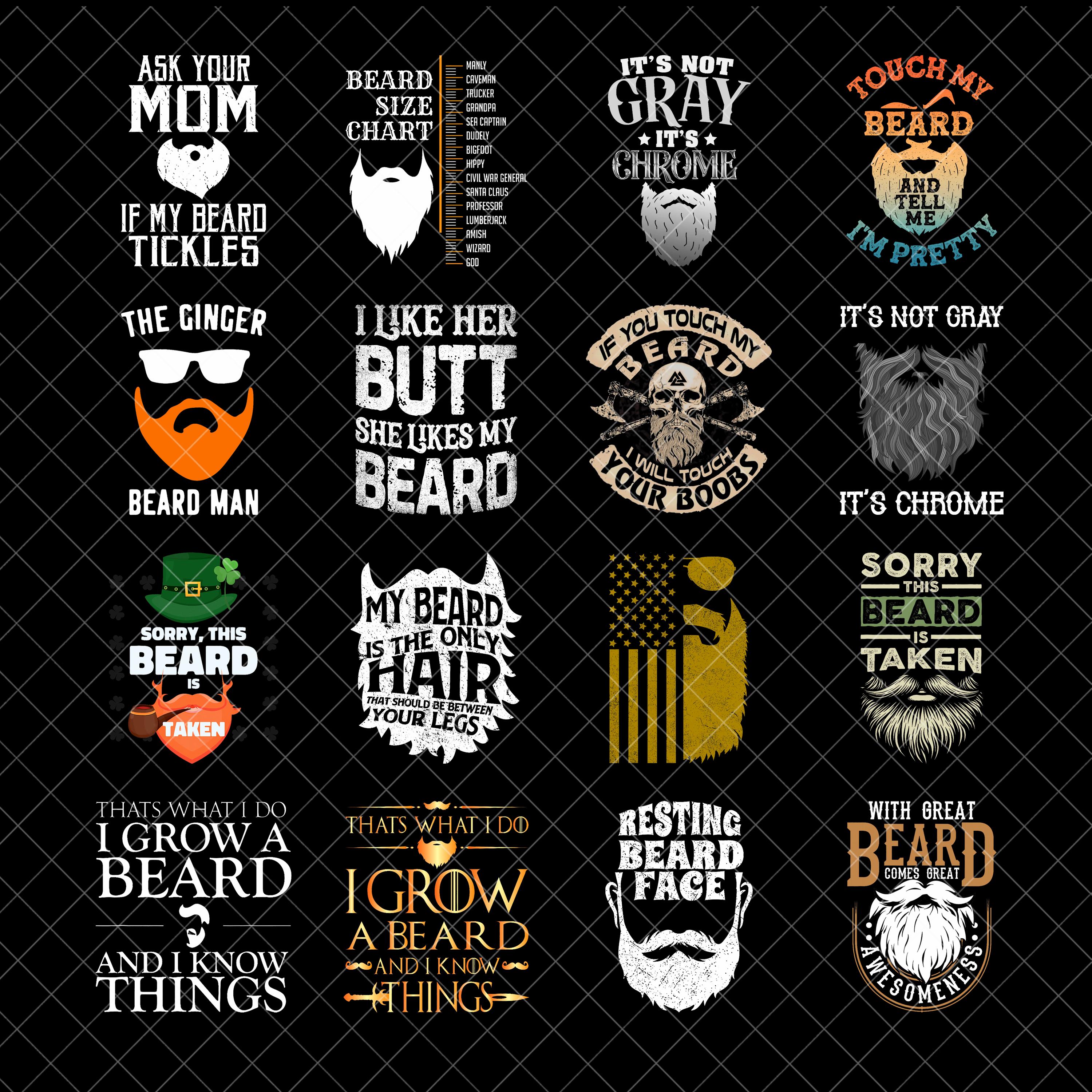 Beard PNG Bundle, Beard Quote Sublimation PNG, Grooming Humor Digital ...