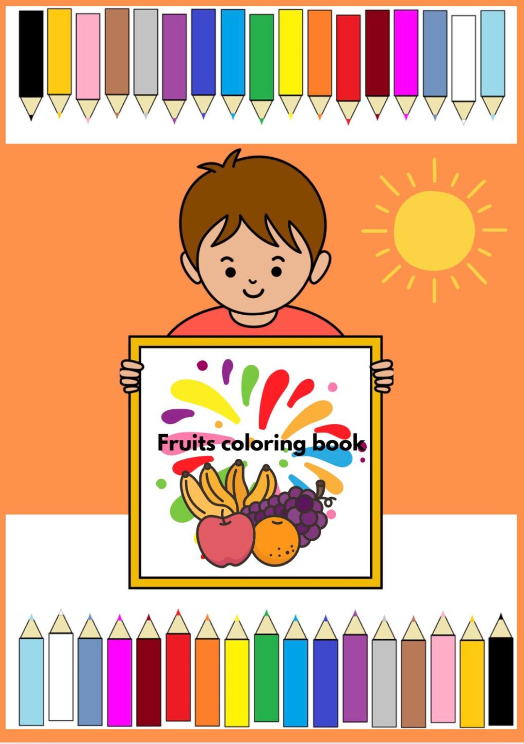 Fruits Coloring Book for Toddlers 21 Pages - Etsy