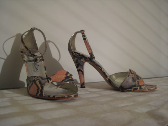 Genuine Snakeskin Vintage Stiletto Heels - Gem