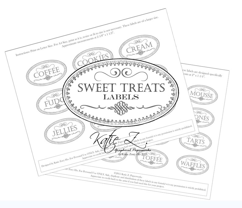 Sweet Treats Label Digital PDF Download - Etsy