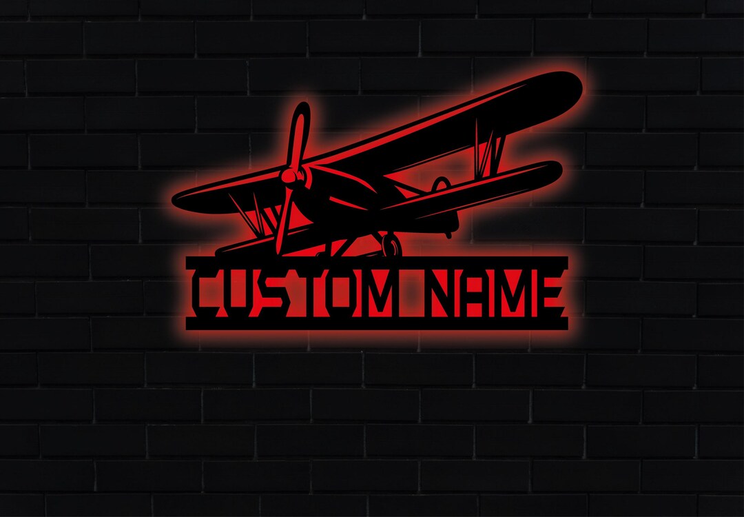 Personalized Airplane Name Sign, Custom Aviation Gift, Aircraft Name ...