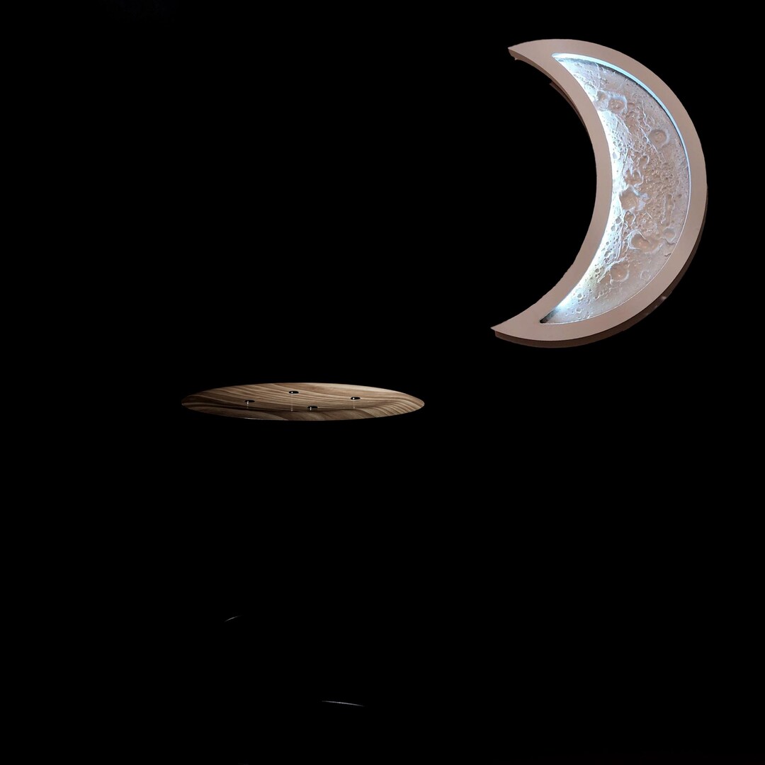 Half Moon Led Sign Illuminated Moonlight Wall Art Moon Night Light ...