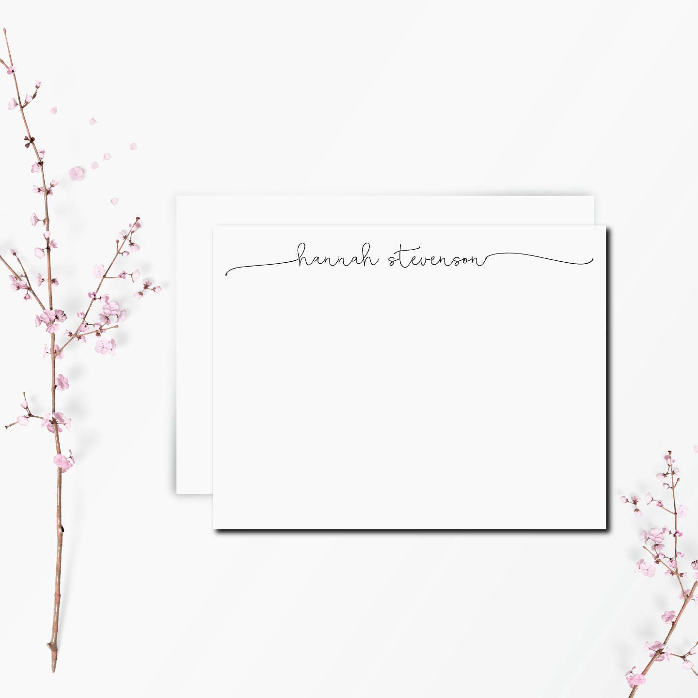 FOLDED Script Thank You Cards-8pk Script Monogram Personalized - Etsy