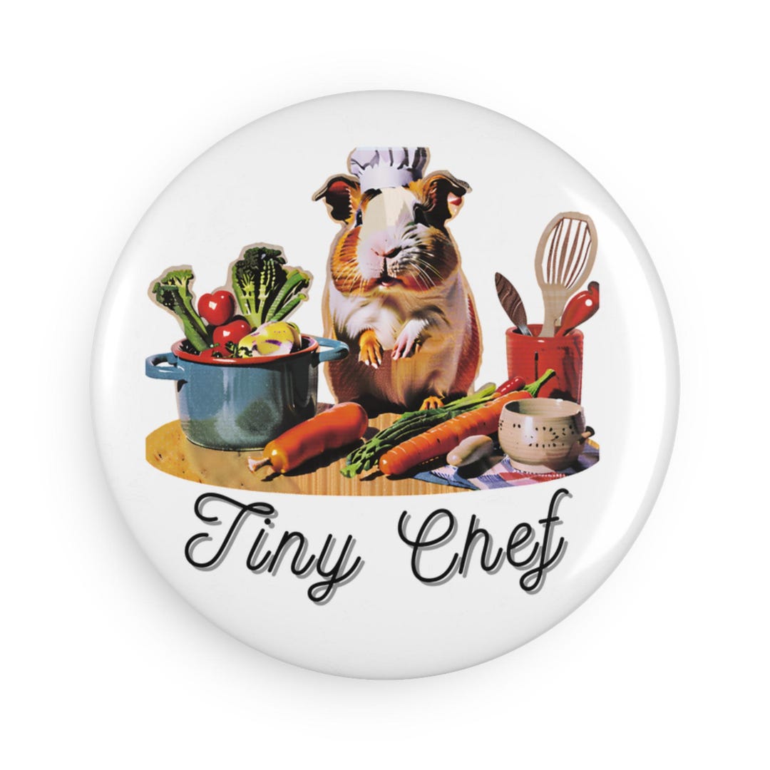 Guinea Pig Magnet, Tiny Chef, Button Magnet, Round Magnet, Fridge ...