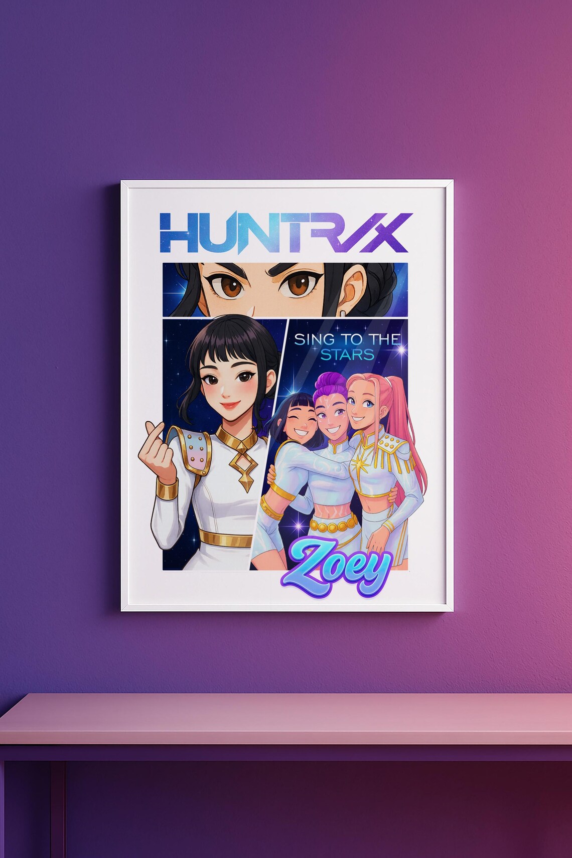 Huntrix Kpop Fan Art PNG: T-shirt Design, Anime Panel (digital Download ...