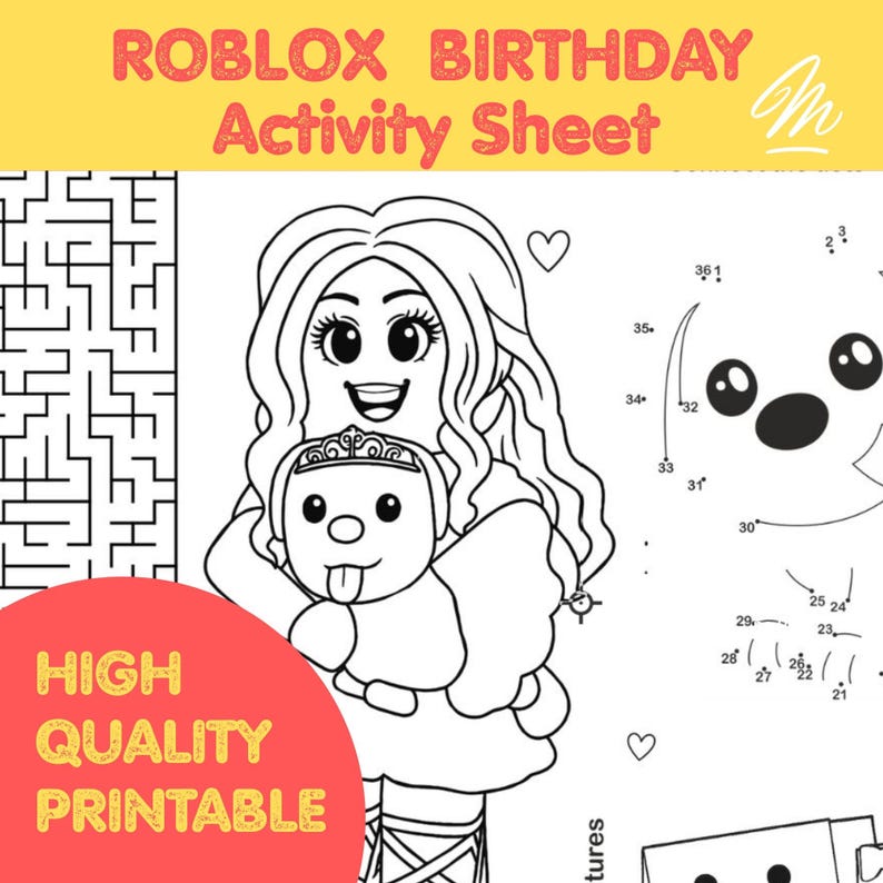 Birthday Activity Sheet: Personalized Kids Party Game (canva Template ...