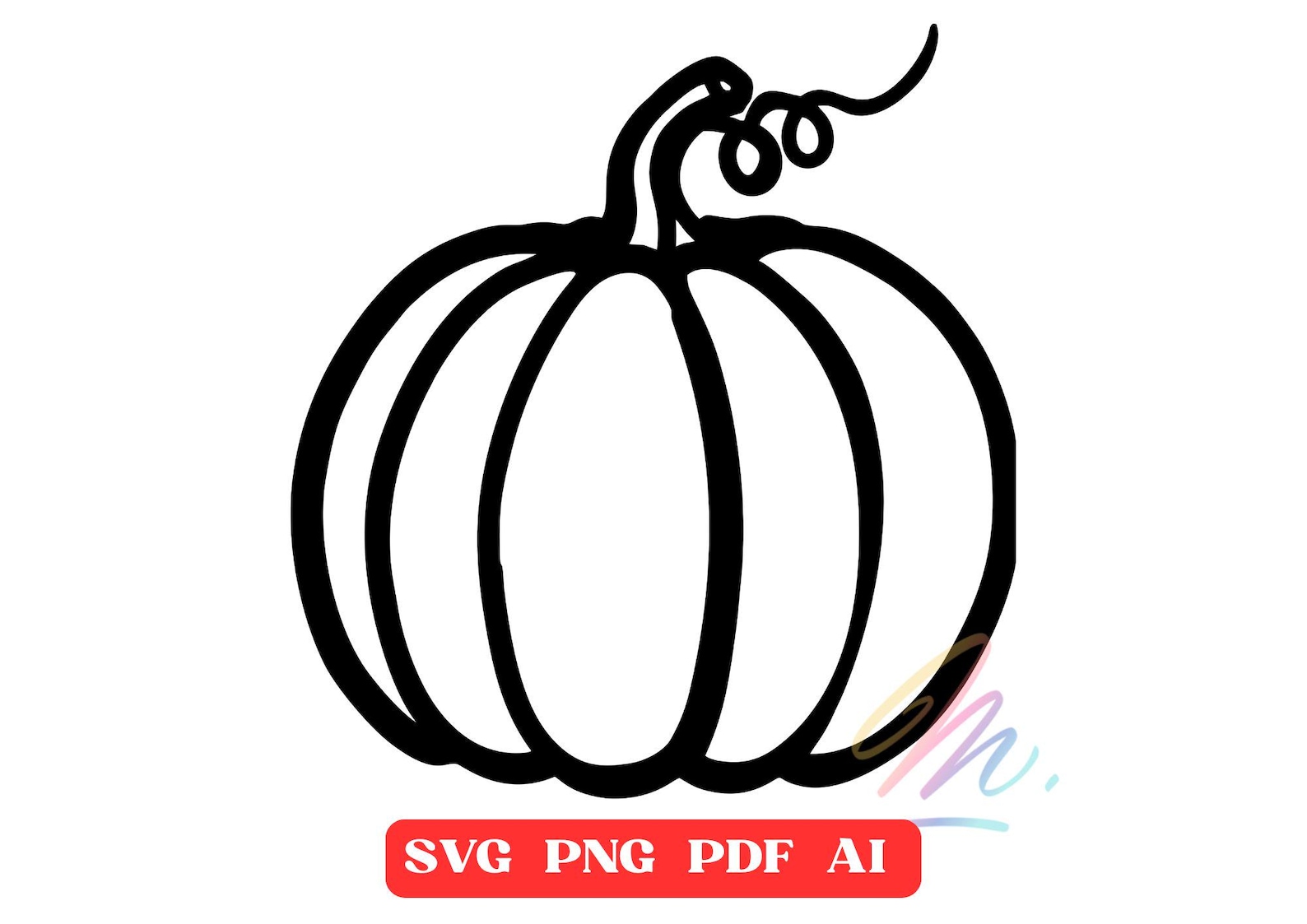 Pumpkin Line Art Svg Png: Cut Ready Digital Design for Cricut ...