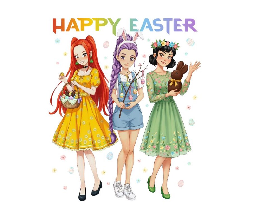 Kpop Huntrix Easter PNG – Demon Hunters Saja Girls Clipart | Digital ...
