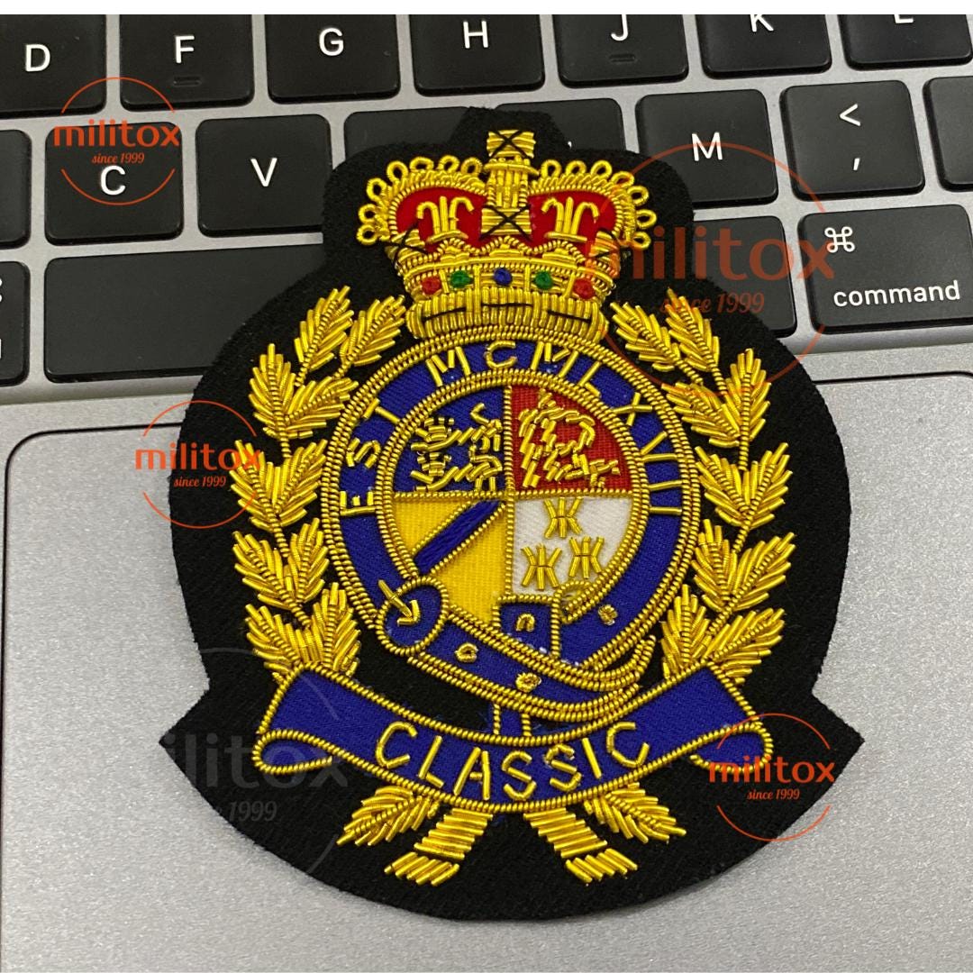 Vintage Style Bullion Wire Embroidered Blazer Crest: Sew On - Etsy