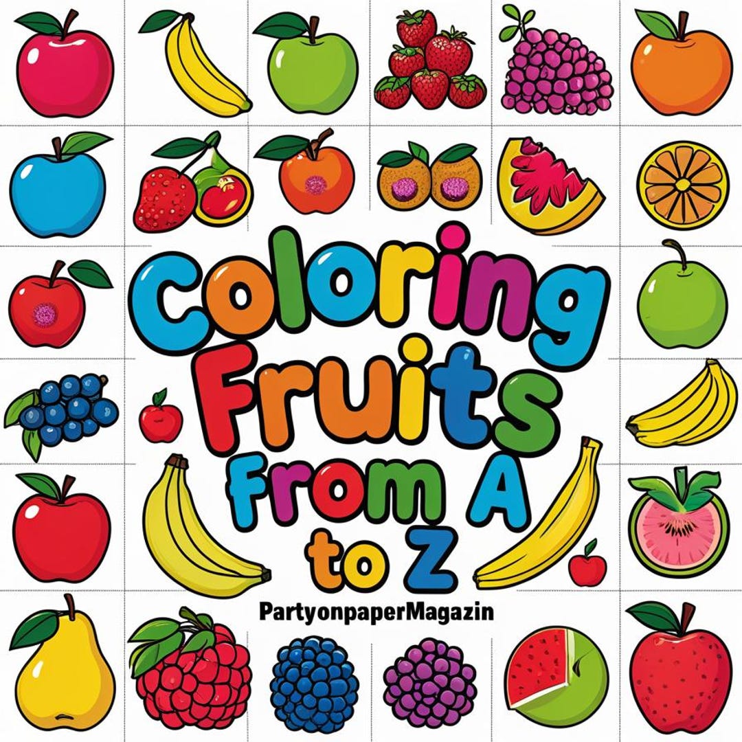 Fruit Alphabet Coloring Book for Kids. - Etsy