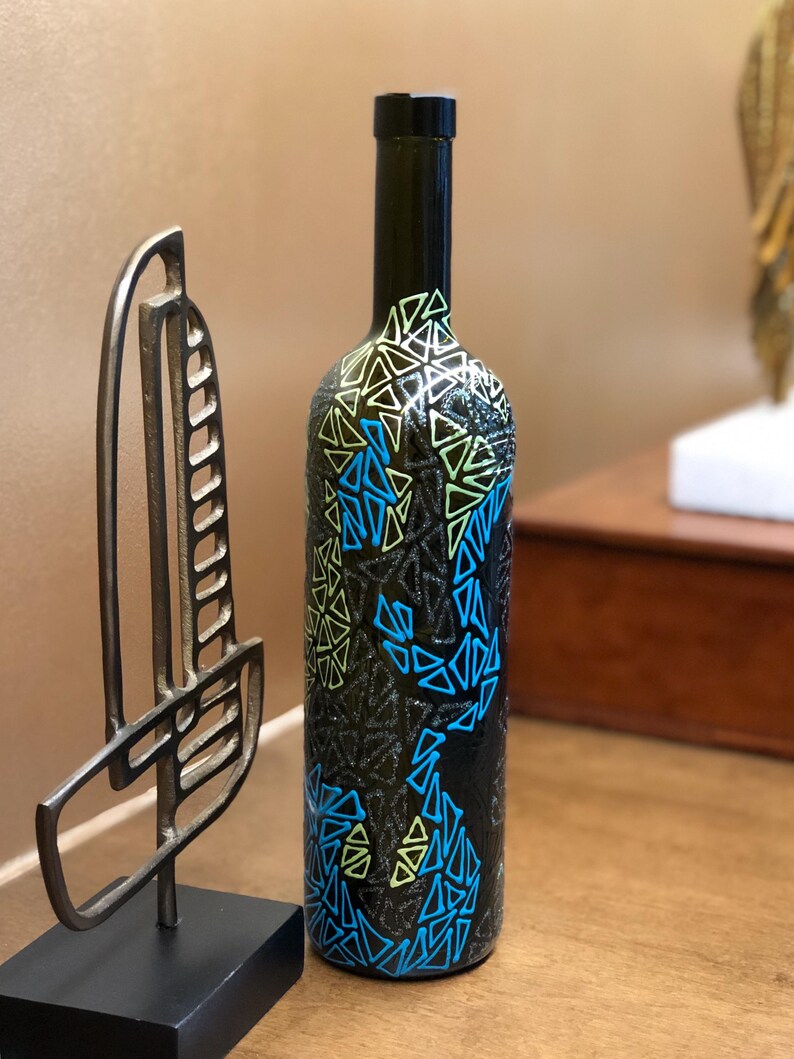 Triangle Vase Bottle Hand Painted - Etsy