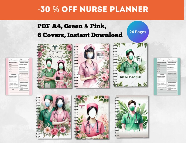 Nurse Planner 2025 | Printable Nurse Organizer PDF | Shift Report ...