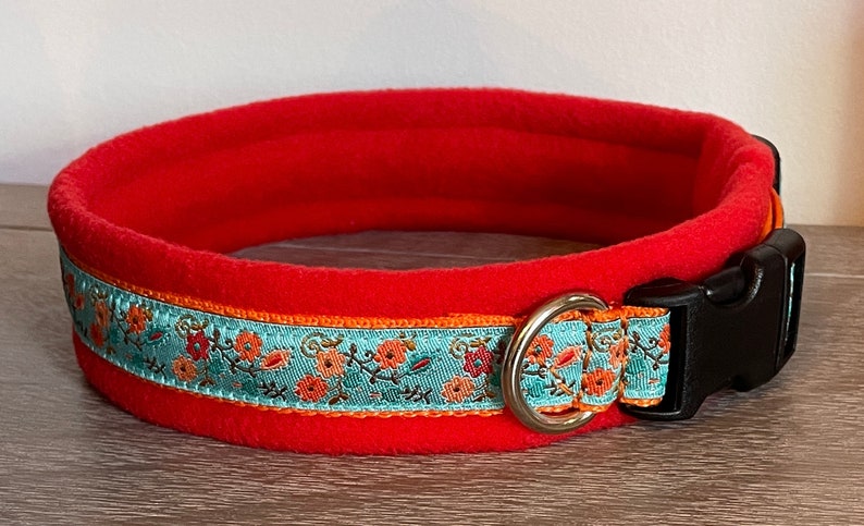 MEDIUM Width BROCADE Padded Patterned Dog Collars made to - Etsy