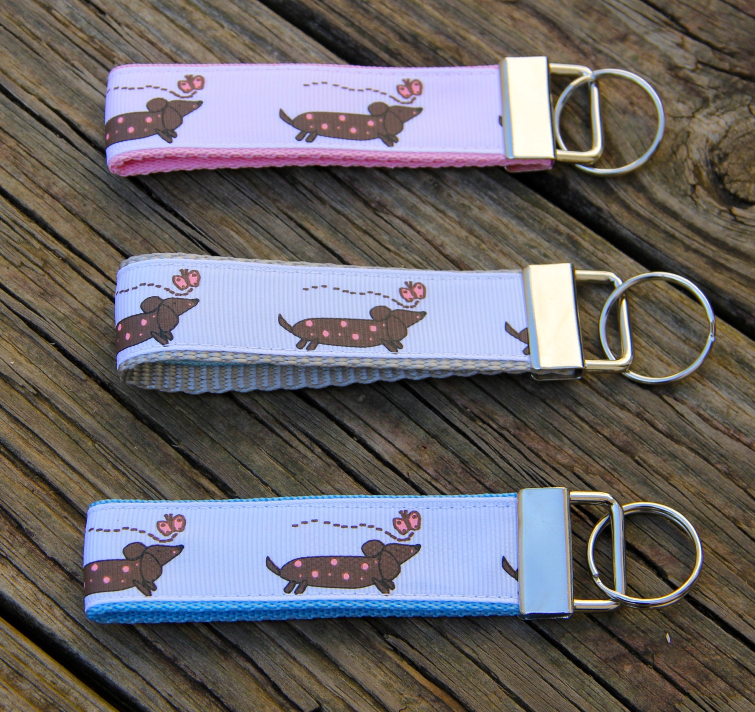 Dachshund and Butterfly Key-ring key-chain / key-fob | Etsy