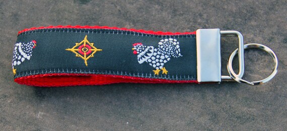 Chicken Keyring Hen & Rooster / Cockerel Pattern keychain / | Etsy