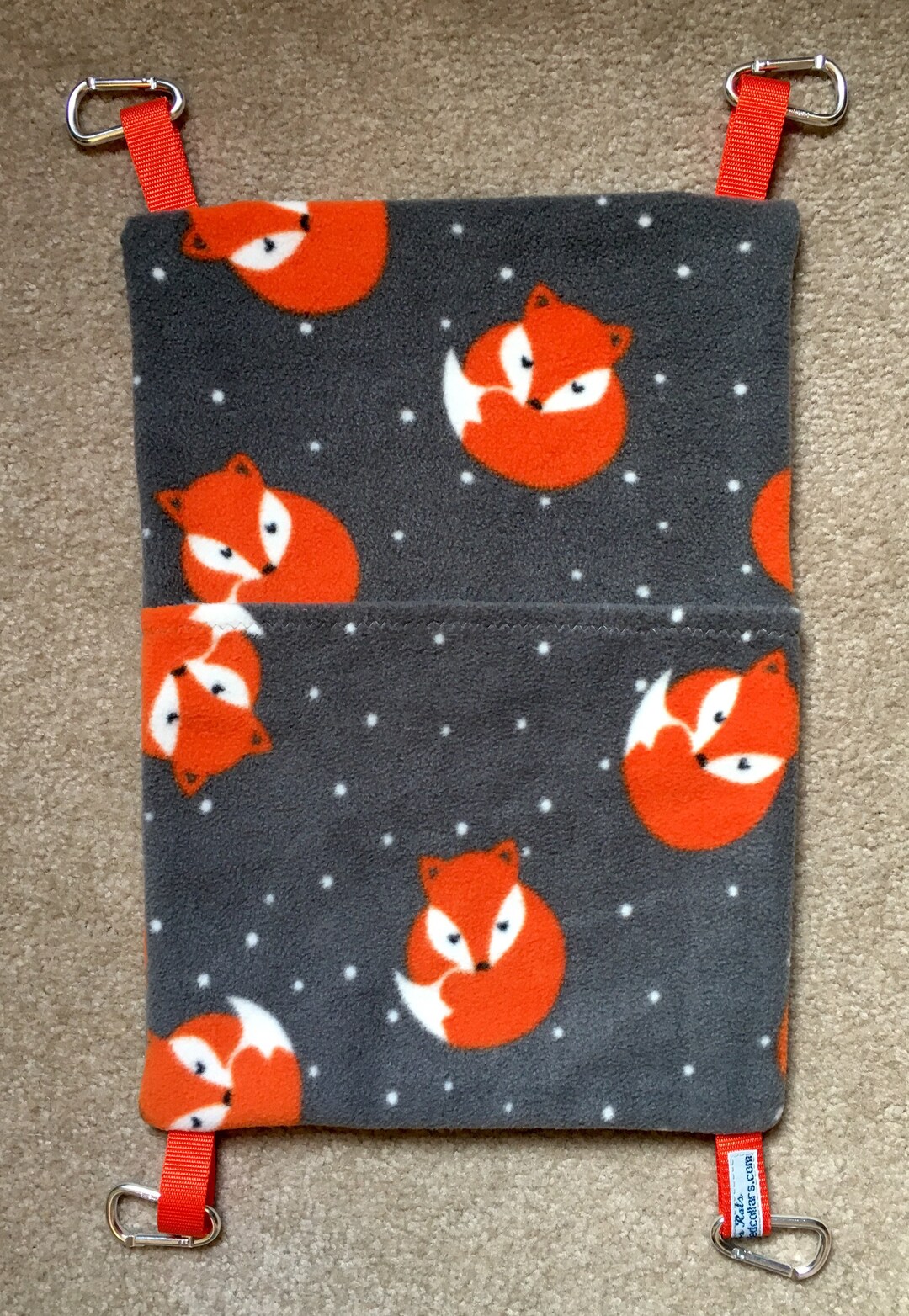 Rat / Rodent Hammock Double Fleece With Carabiners Foxes - Etsy