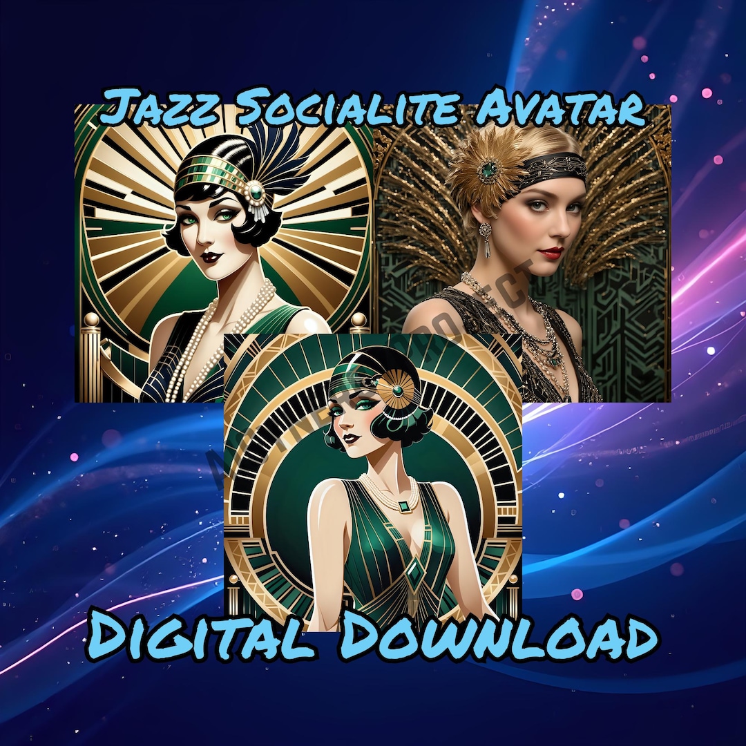 Art Deco Jazz Age Socialite Ai-generated Avatar Bundle Pack - Etsy