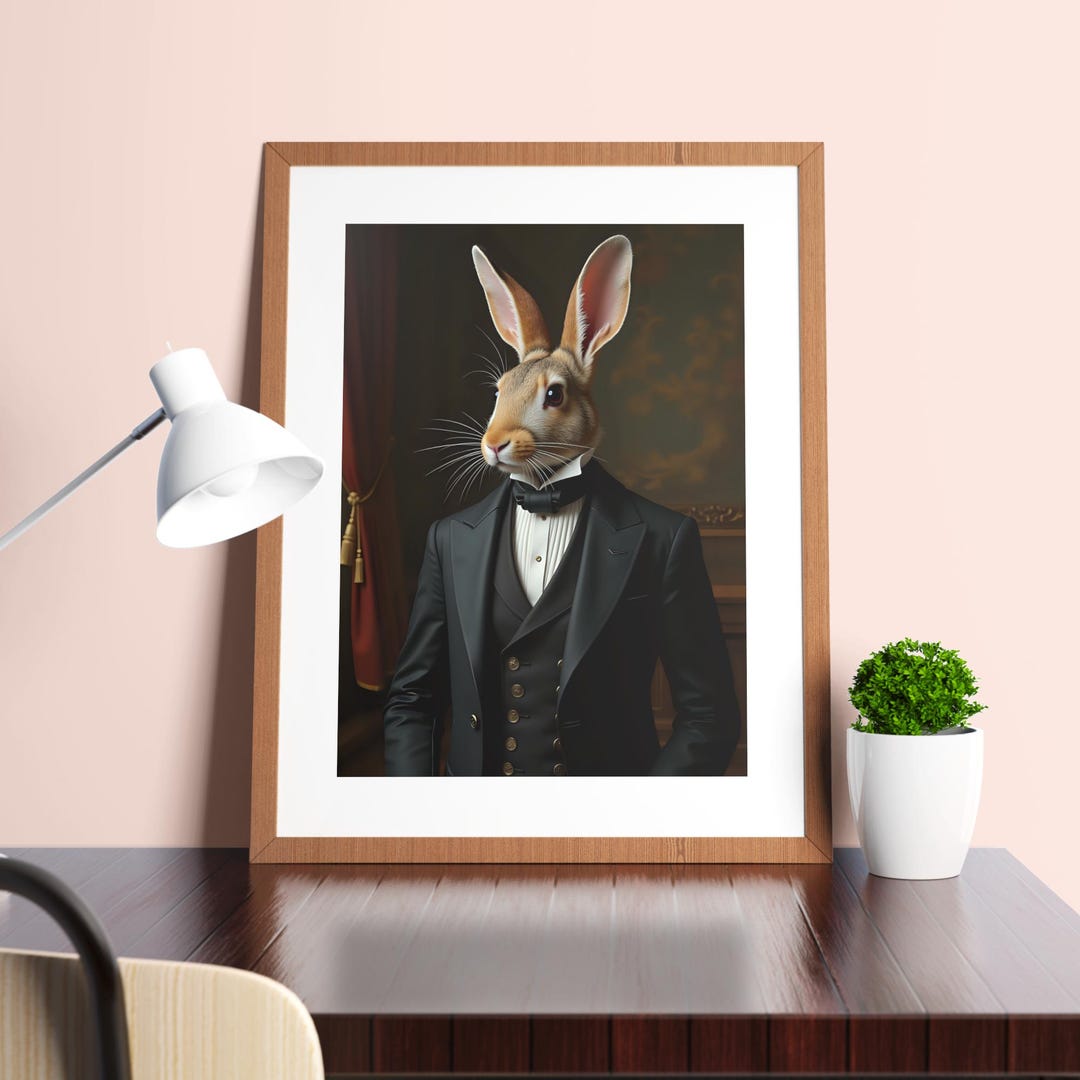 Victorian Gothic Gentleman Rabbit Avatar | AI Digital Art - Etsy