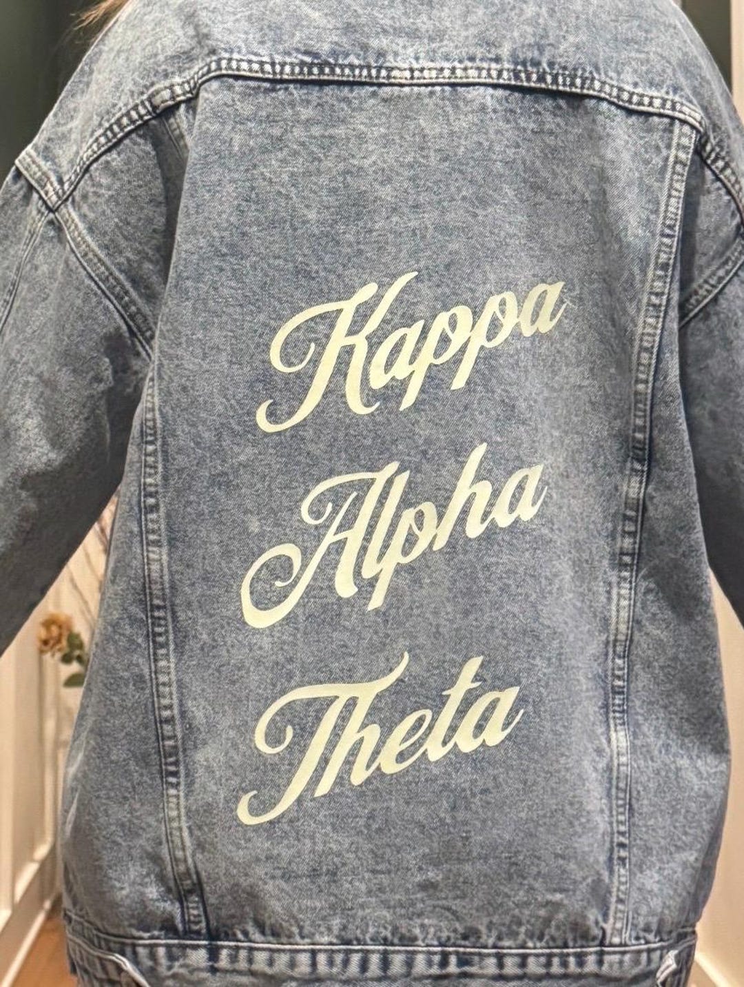 Custom Sorority Jean Jacket Oversized/boyfriend Fit With Customization ...