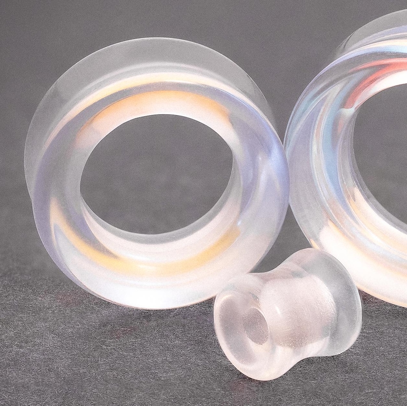 Blue & Green Iridescent Glass Plug / Tunnel / Gauge - Double Flare ...