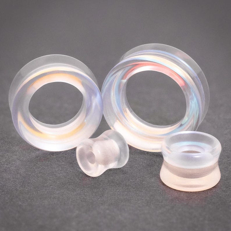 Blue & Green Iridescent Glass Plug / Tunnel / Gauge - Double Flare ...