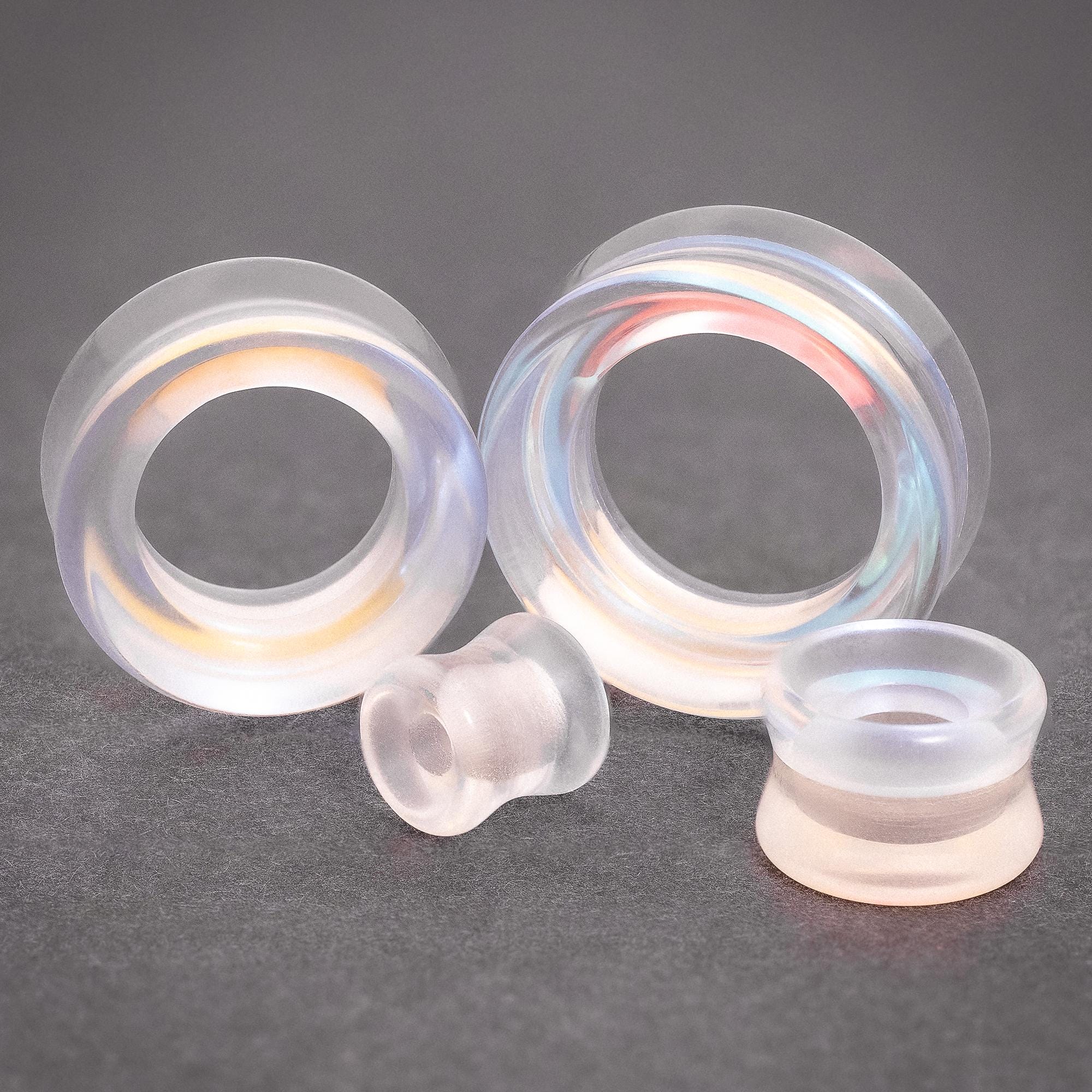 Blue & Green Iridescent Glass Plug / Tunnel / Gauge - Double Flare ...