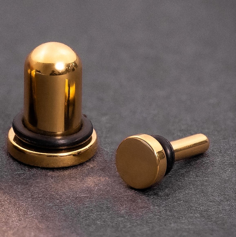 Gold Steel Single Flare Metal Plug / Ear Gauge. 316L Surgical Steel Ear ...