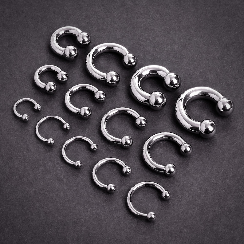 Titanium Nose Ring, Circular Barbell Piercing - Horseshoe Septum - 0G ...
