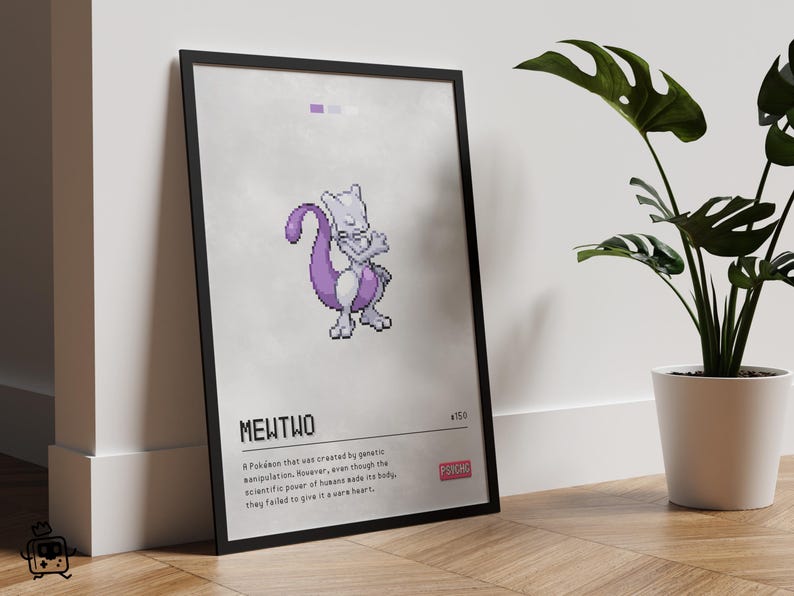 Mewtwo Pokemon Poster, Video Game Poster, Pokemon Emerald, Printable ...