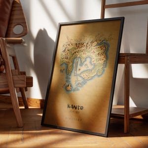 Pokemon Kanto Poster, Video Game Poster, Pokemon Gift, Printable Wall ...
