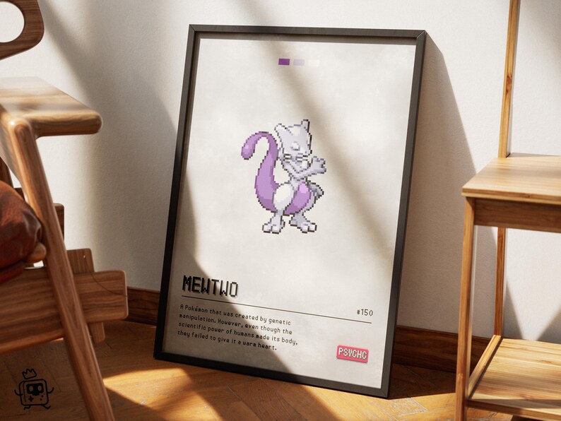 Mewtwo Pokemon Poster, Video Game Poster, Pokemon Emerald, Printable ...